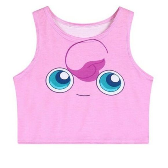 Tops | Pokemon Jigglypuff Smiling Cropped Top Pink Nwot | Poshmark